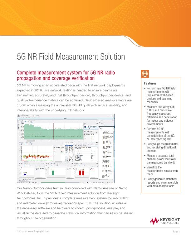 5G Field Measurement Solution PDF Asset Page | Keysight